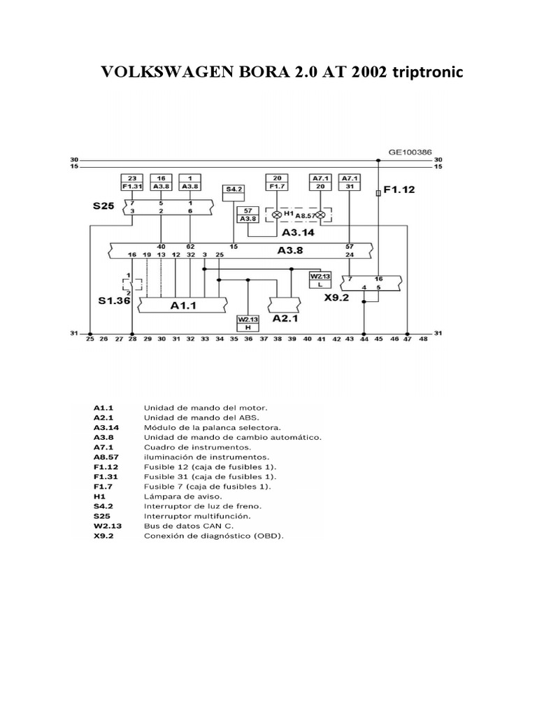 Diagráma-Volkswagen Bora 2.0 Triptronic | PDF