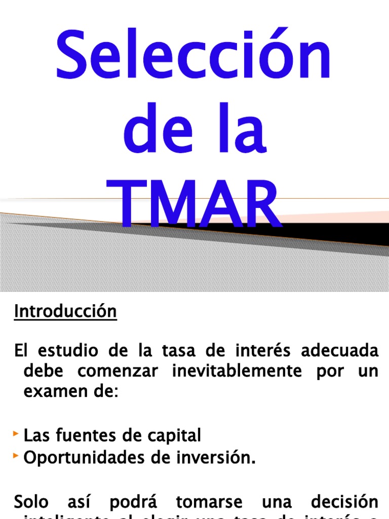 1 Selección de La TMAR | PDF