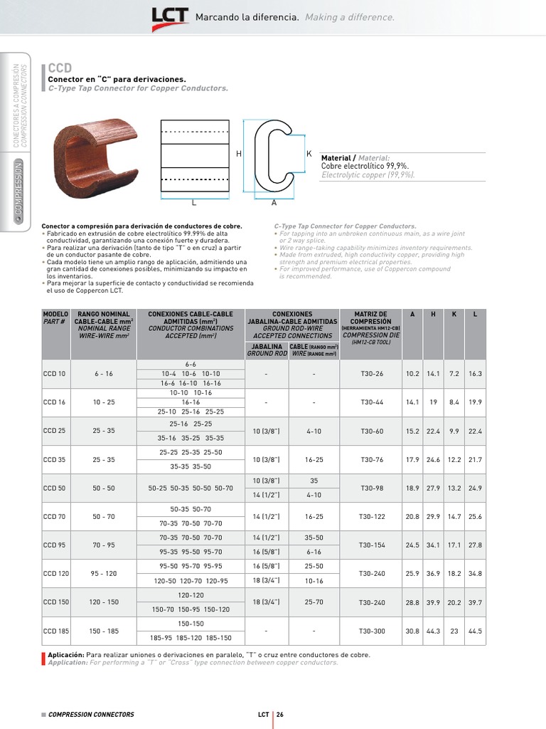 CCD Conector Cable Cable LCT | PDF | Ciencias fisicas | Metales de ...