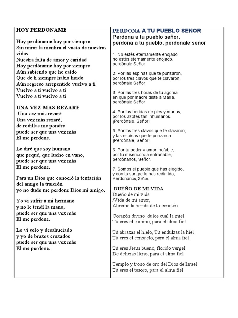 CANTOS PARA VIA CRUCIS | PDF | Perdón | Pecado