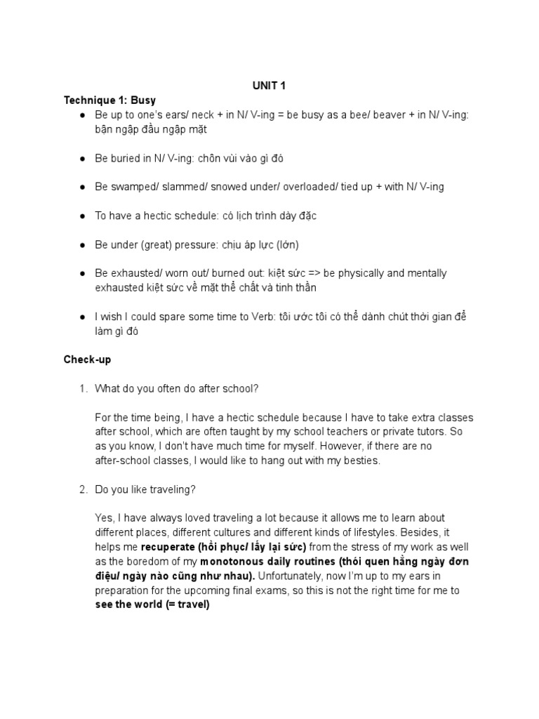 L P B Unit 3 Speaking | PDF