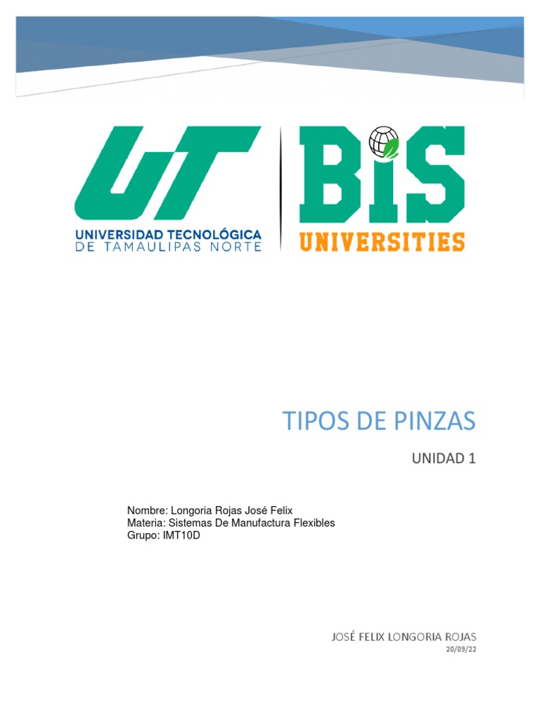 TIPOS DE PINZAS - IMT10D - Longoria Rojas José Felix | PDF