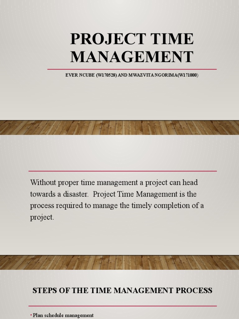 Project Time Management Current | PDF
