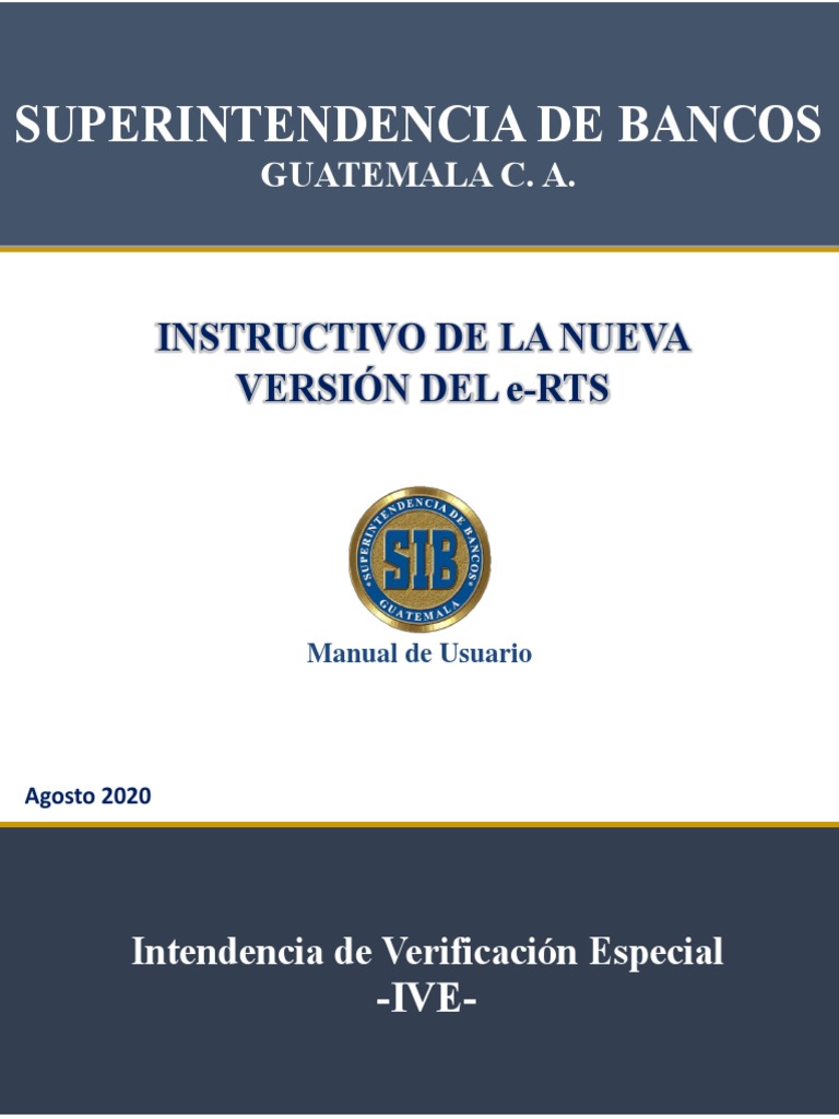 Manual de Nueva Versión eRTS Agosto 2020 | PDF | Finanzas y dinero