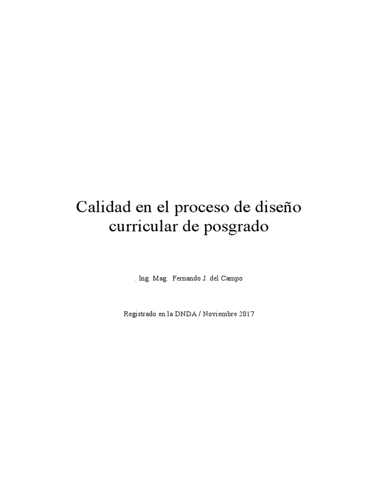 Calidad en El Proceso de Diseno Curricular | PDF Calidad en El Proceso de Diseno Curricular | PDF