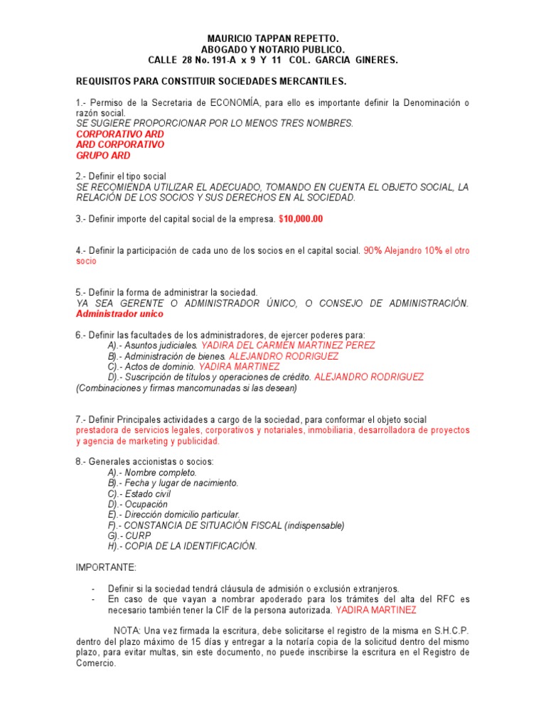 Requisitos para Constituir Una Sociedad Anonima (2022) | PDF