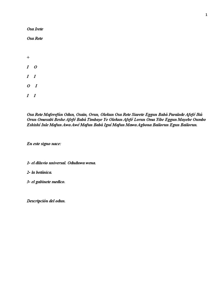 14 Osa Irete | PDF | Santeria | Religión étnica
