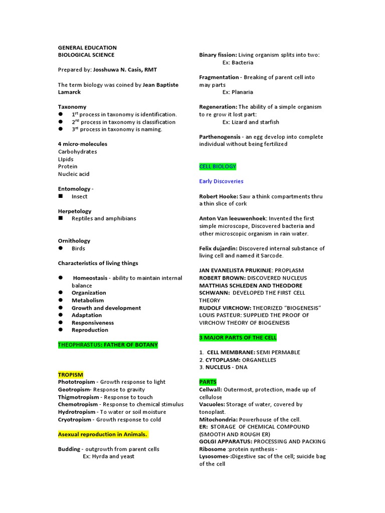 General Education Biological Science' | PDF