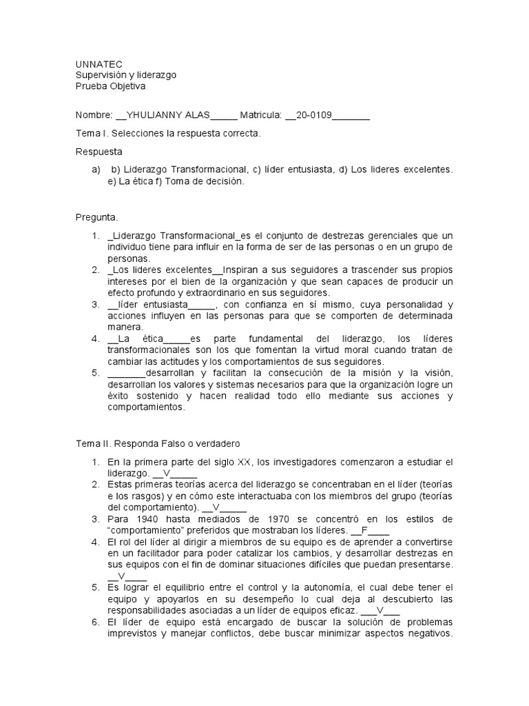Liderazgo PRUEBA | PDF | Liderazgo | Toma de decisiones Liderazgo PRUEBA | PDF | Liderazgo | Toma de decisiones