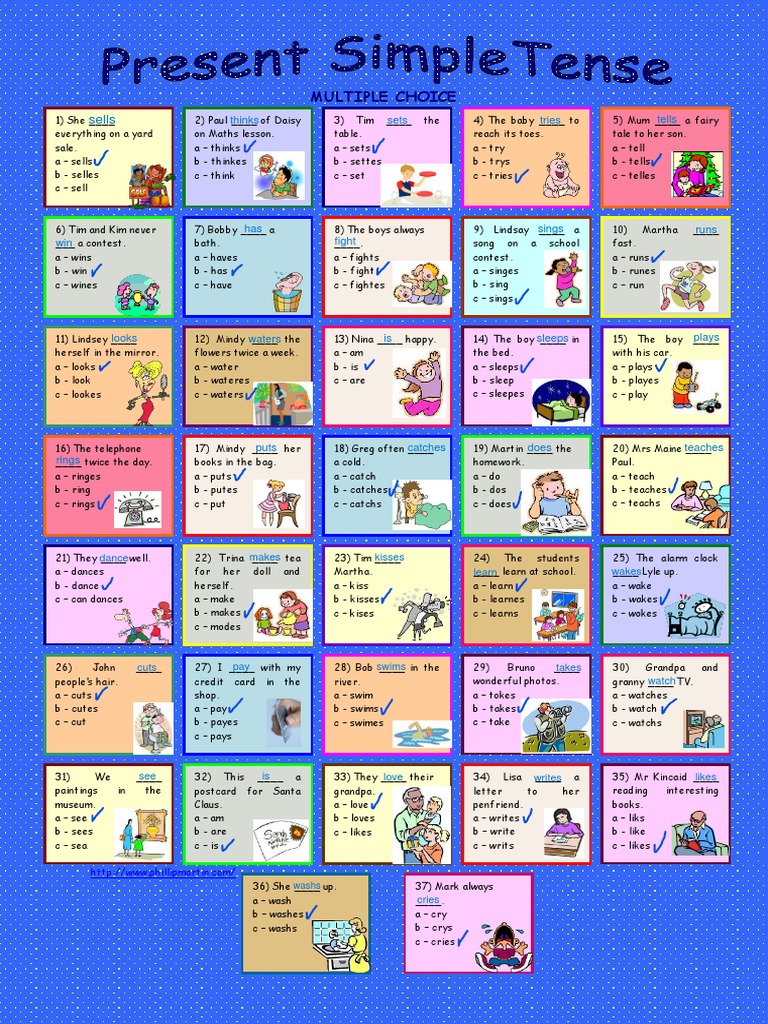 Simple Present Tense Worksheet Task | PDF
