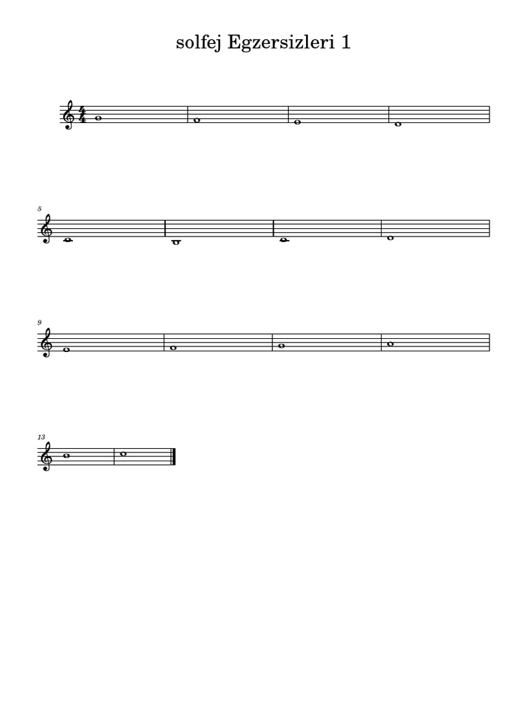 Solfej Egzersizleri 1 | PDF