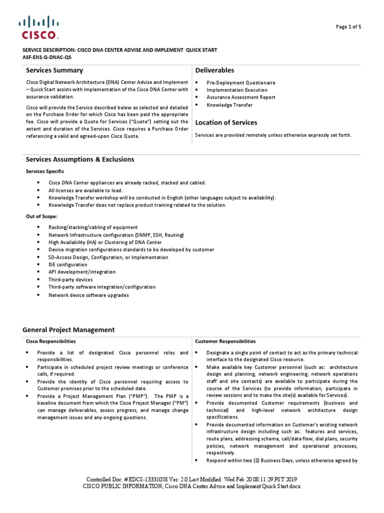 Cisco Dna Center Advise and Implement Quick Start | PDF | Computer ... Cisco Dna Center Advise and Implement Quick Start | PDF | Computer ...