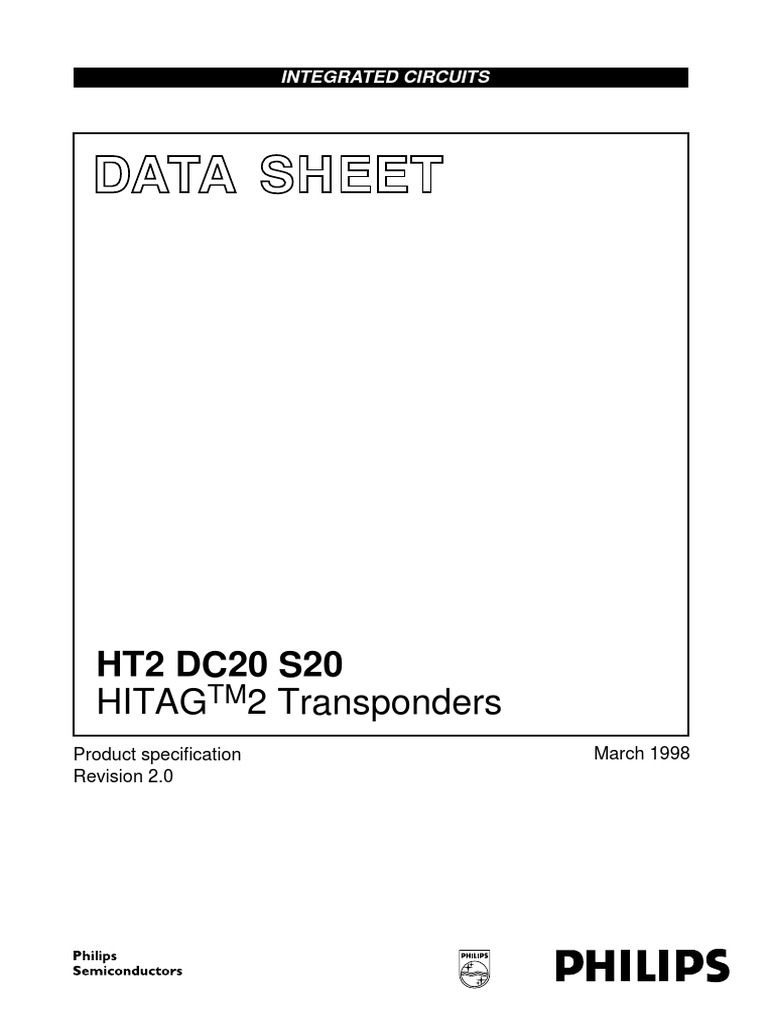 Hitag 2 Data Sheet | PDF