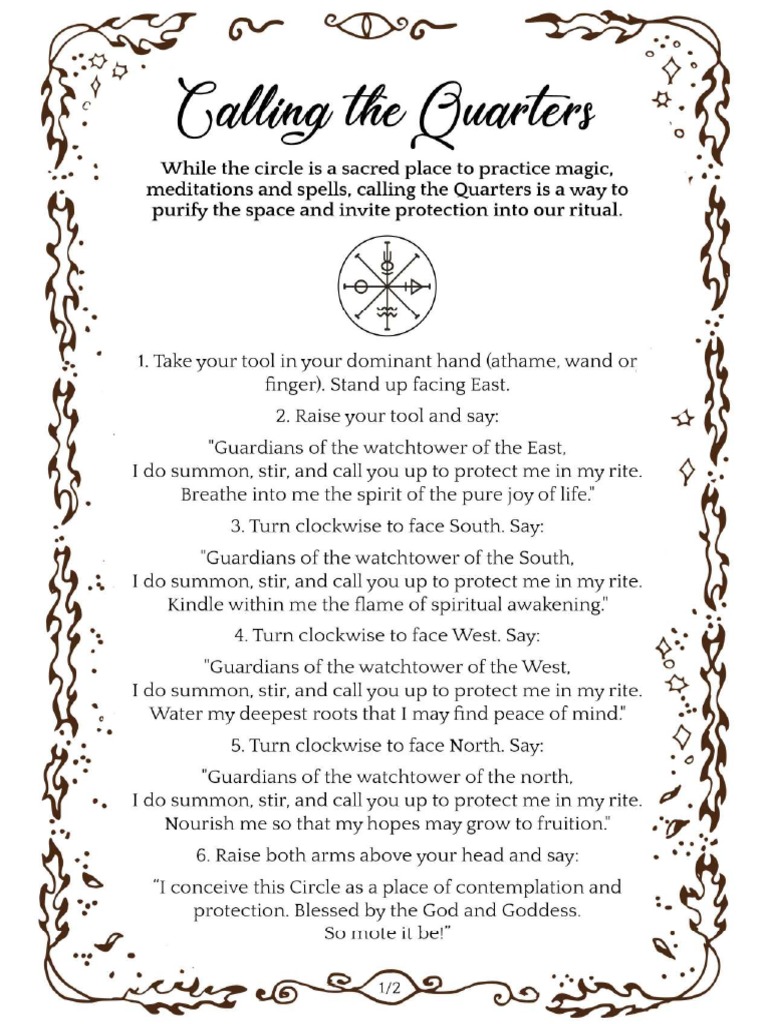 Circle Casting and Calling The Quarters Spells8 | PDF