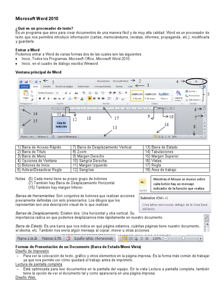 Folleto de Word 2010 | PDF | Archivo de computadora | Ventana (informática)