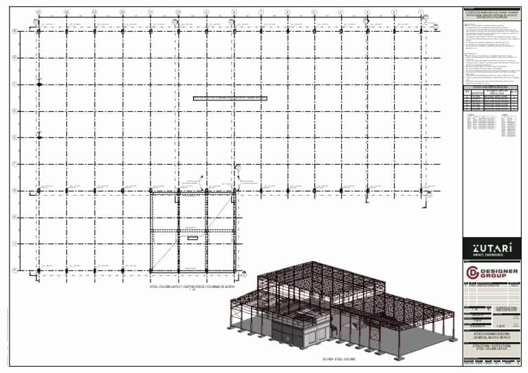 1001743-0000-DRG-ST-0300 (0) - Steel Column Layout | PDF