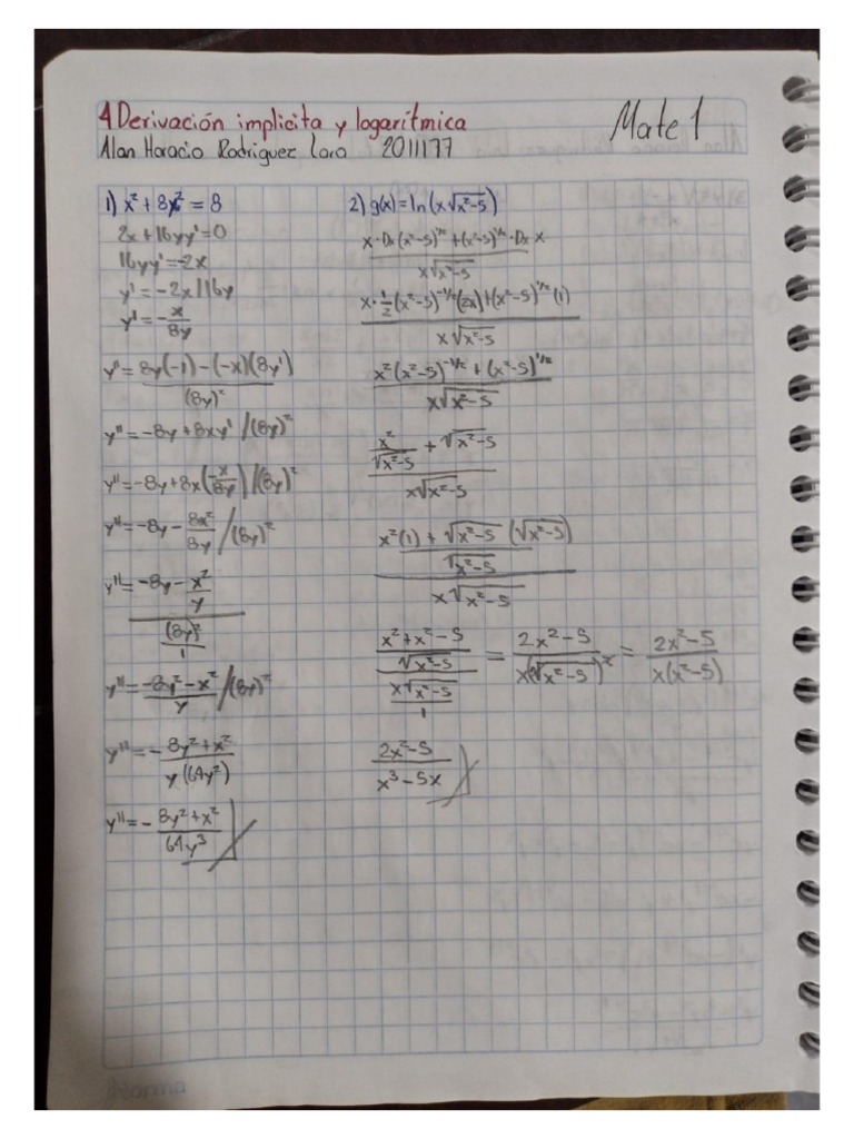 4 Derivación Implicita y Logarítmica | PDF