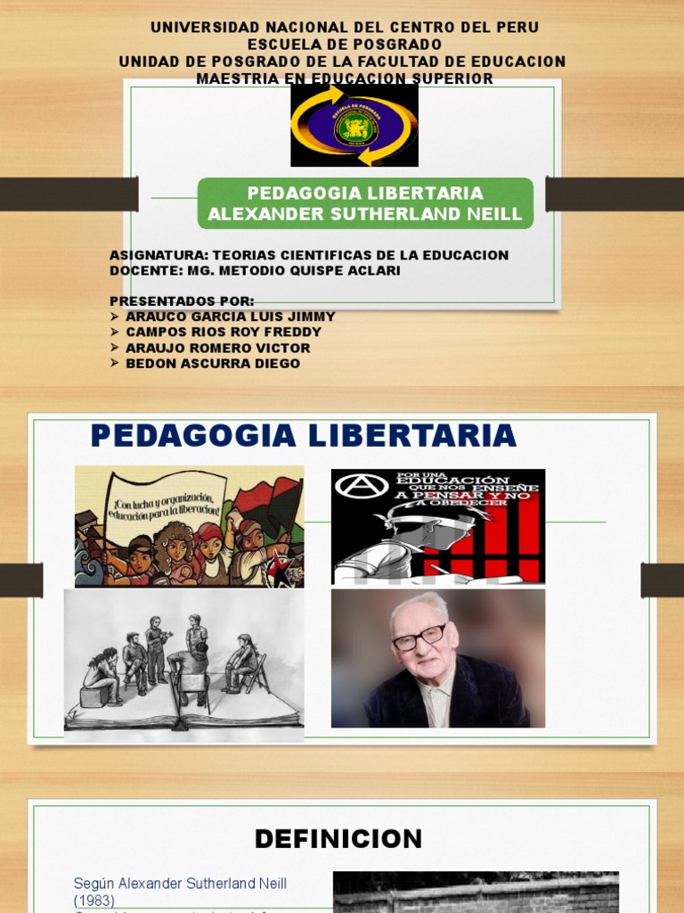 Pedagogía Libertaria de Neill | PDF