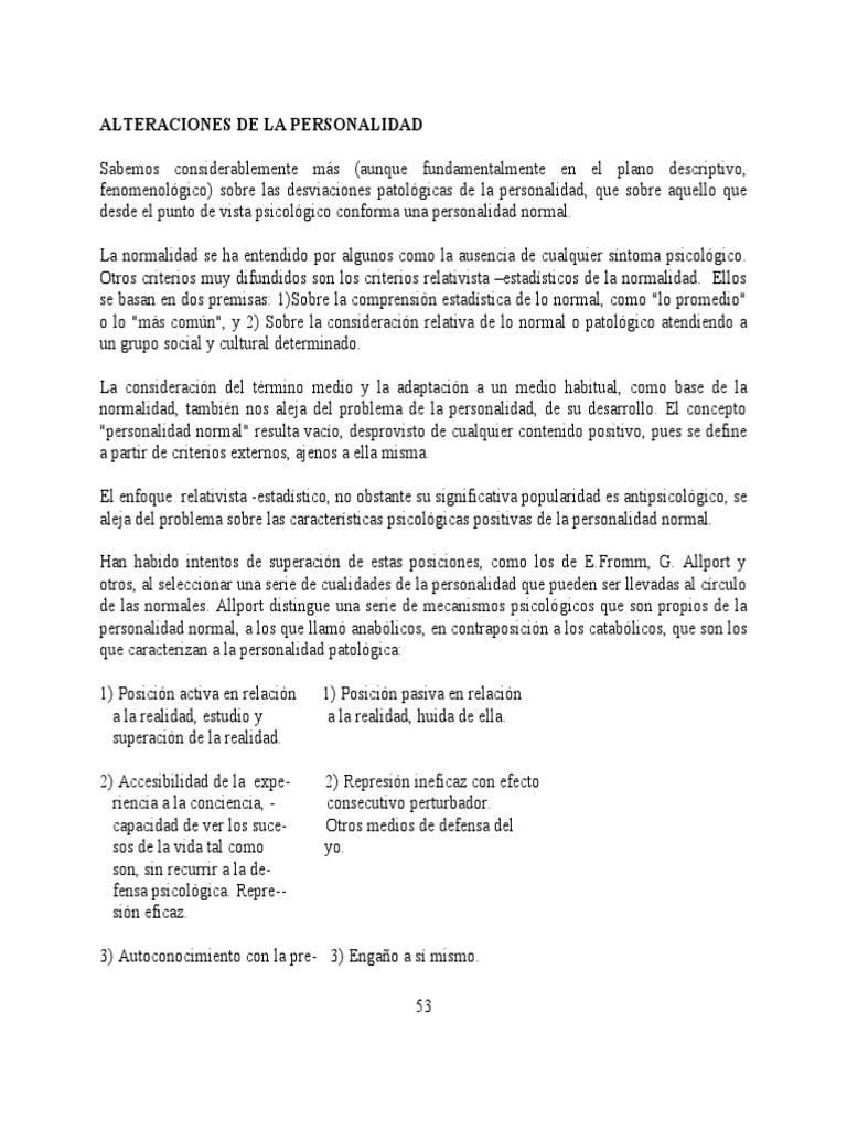 Alteracion Personalidad | PDF