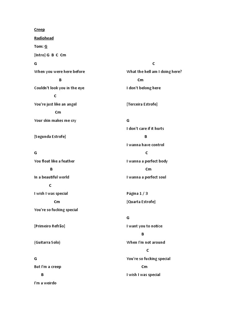 Radiohead's "Creep" Lyrics | PDF