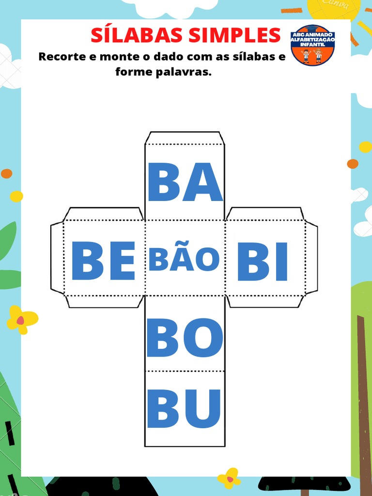 Jogo Dado Silábico ABC Animado | PDF