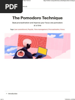 The Pomodoro Technique | PDF | Professional Skills | Time Management