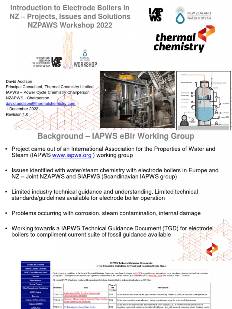 3 - Electrode Boilers Introduction - IAPWS Workshop 2022 - Addison ...