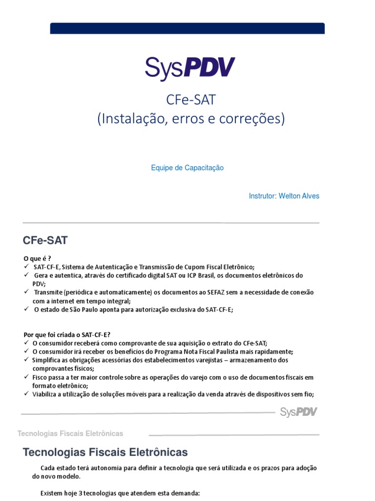 Guia Completo sobre CFe-SAT e Erros | PDF