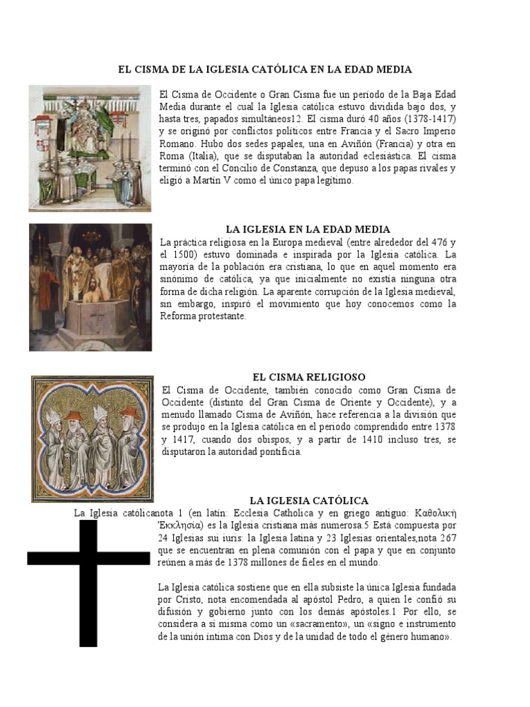 El Cisma de La Iglesia Católica en La Edad Media | PDF | Religión y ...