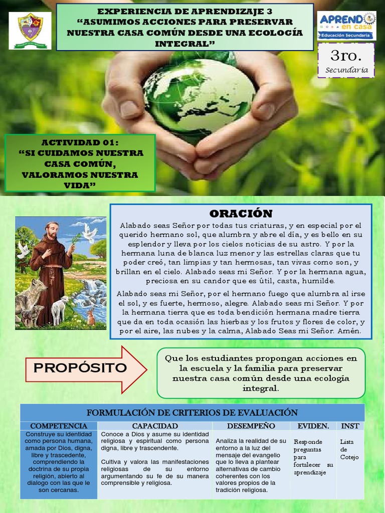 3ro. Exp. Aprend 3 Act. 1 Sem. 12 | PDF