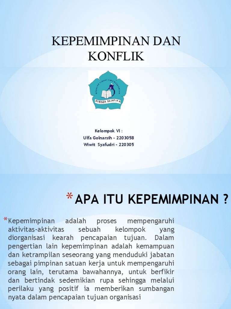 Kepemimpinan Dan Konflik | PDF