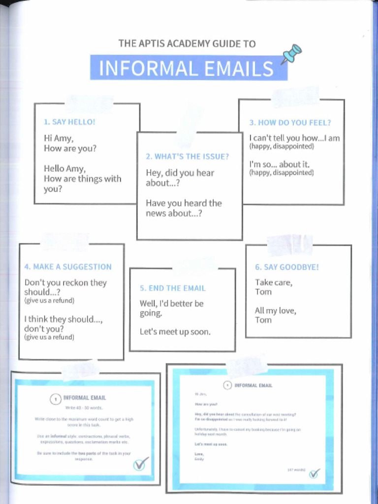 APTIS GENERAL GUIDE TO FORMAL AND INFORMAL EMAILS | PDF