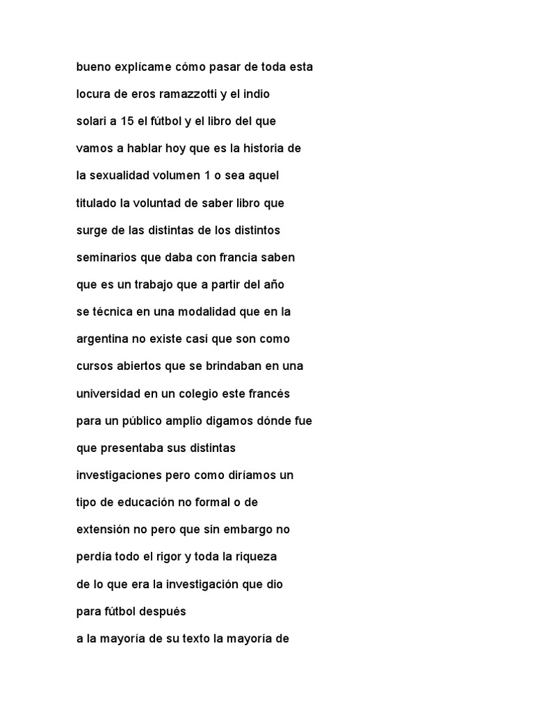 Sexualidad de Fuco Volumen Uno | PDF