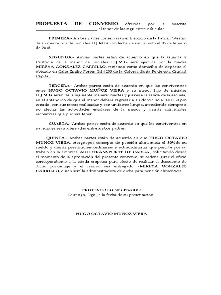 Propuesta de Convenio Formato | PDF