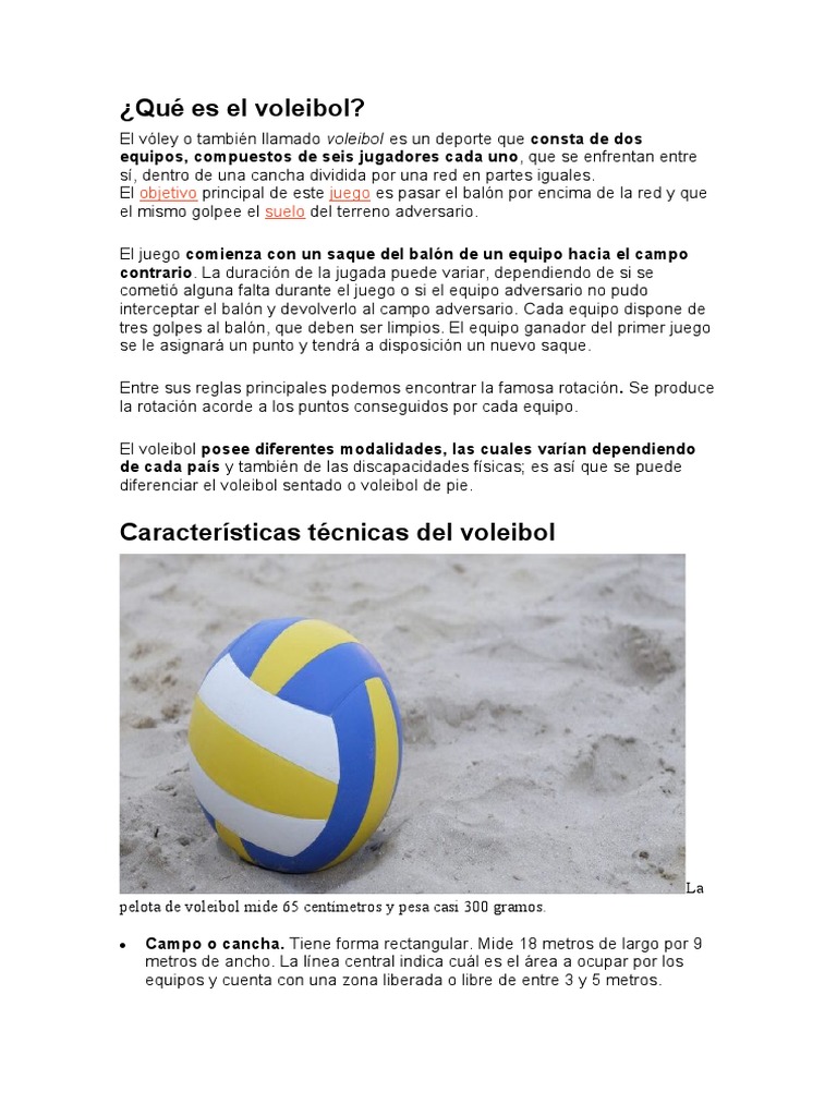 Qué Es El Voleibol | PDF | Vóleibol | Juegos de pelota