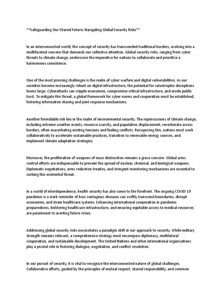 Safeguarding Our Future | PDF