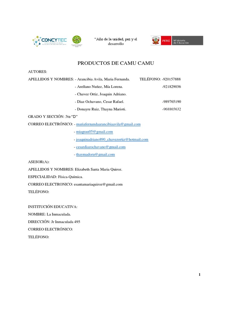 Productos de Camu Camu-2 | PDF