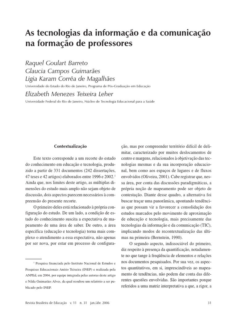 Módulo I Texto 4 As Tecnologias Da Informação E Da Comunicação Na