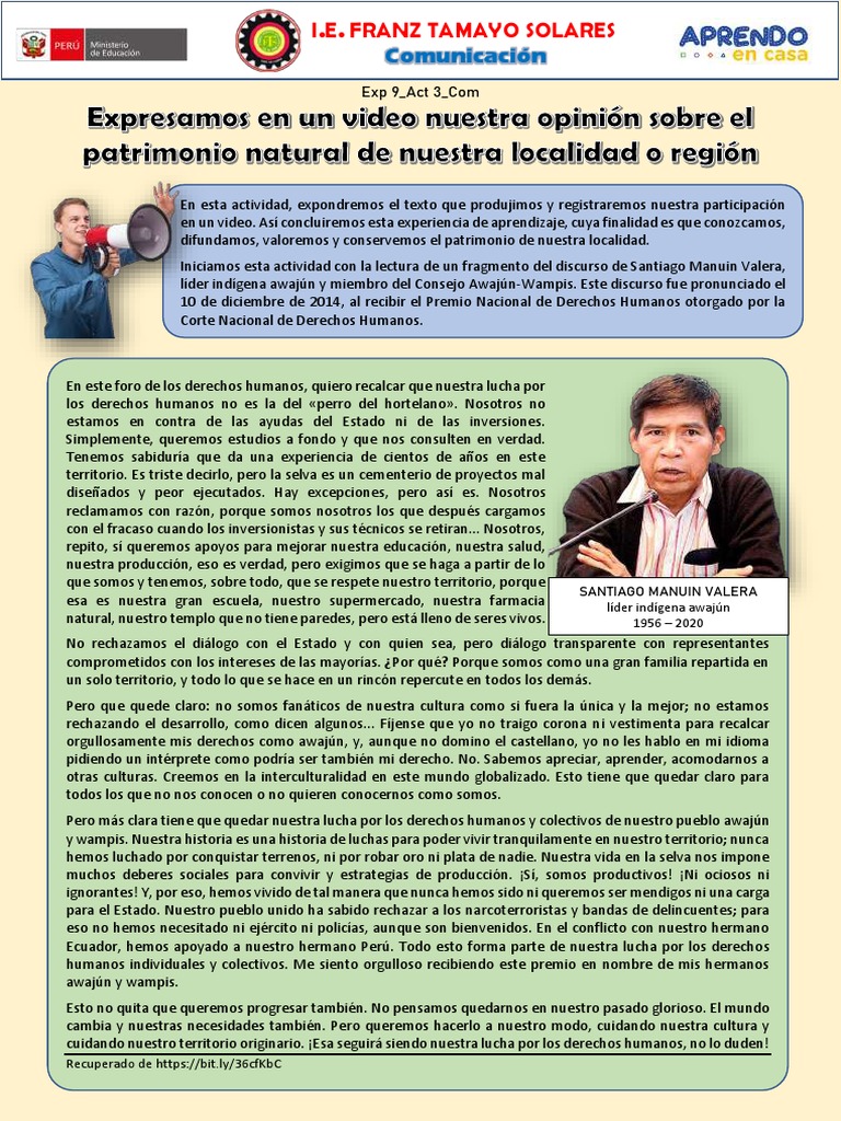 COMUNICACION - Exp 9 - Act 3 - Com | PDF