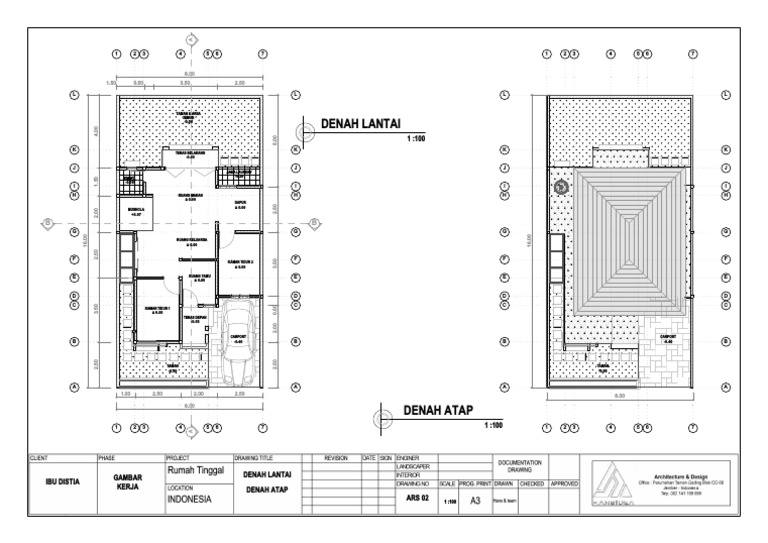 ARS 02 Denah Lantai & Denah Atap | PDF