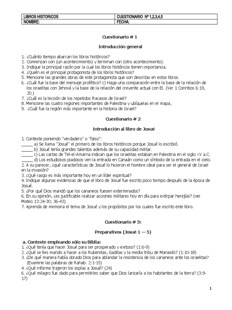 Tareas 1 y 4 Cuestionario Del 1 Al 10 | PDF