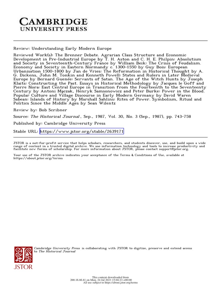Understanding Early Modern Reseña | PDF | Economic Growth | Taxes Understanding Early Modern Reseña | PDF | Economic Growth | Taxes