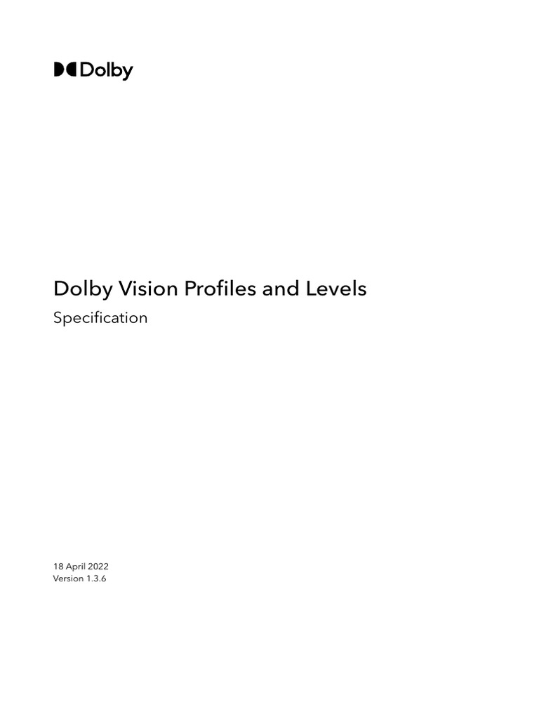 Dolby Vision Profiles Levels | PDF | Digital Television ...