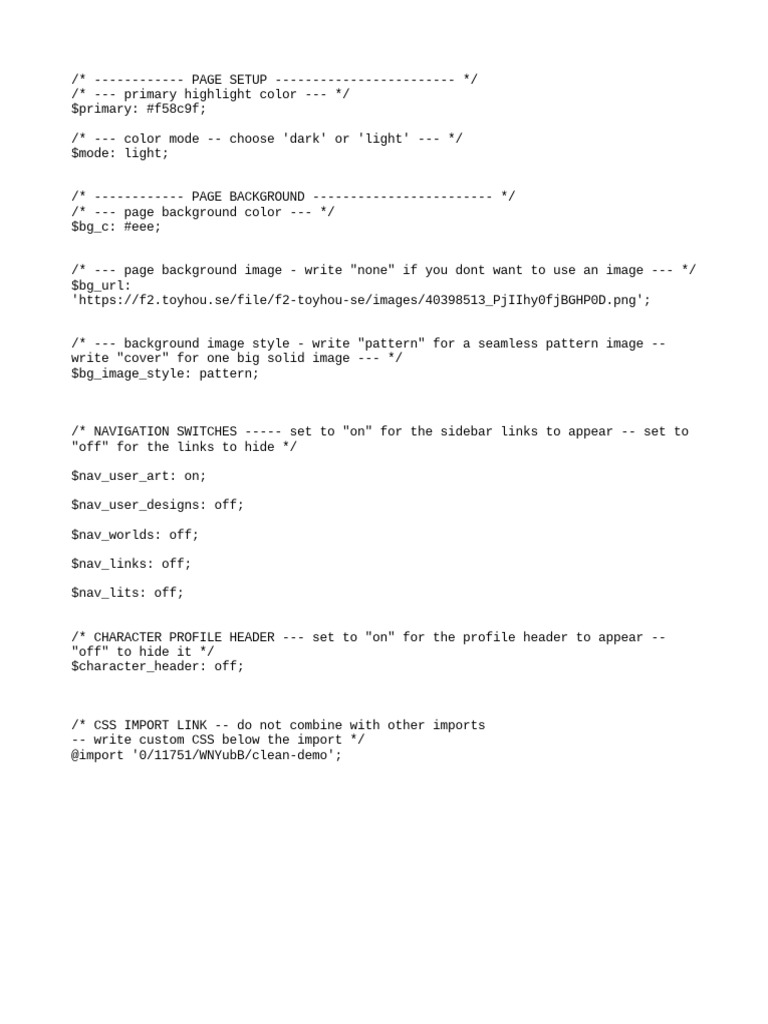 Toyhouse Character Profile CSS Setup | PDF | Computers