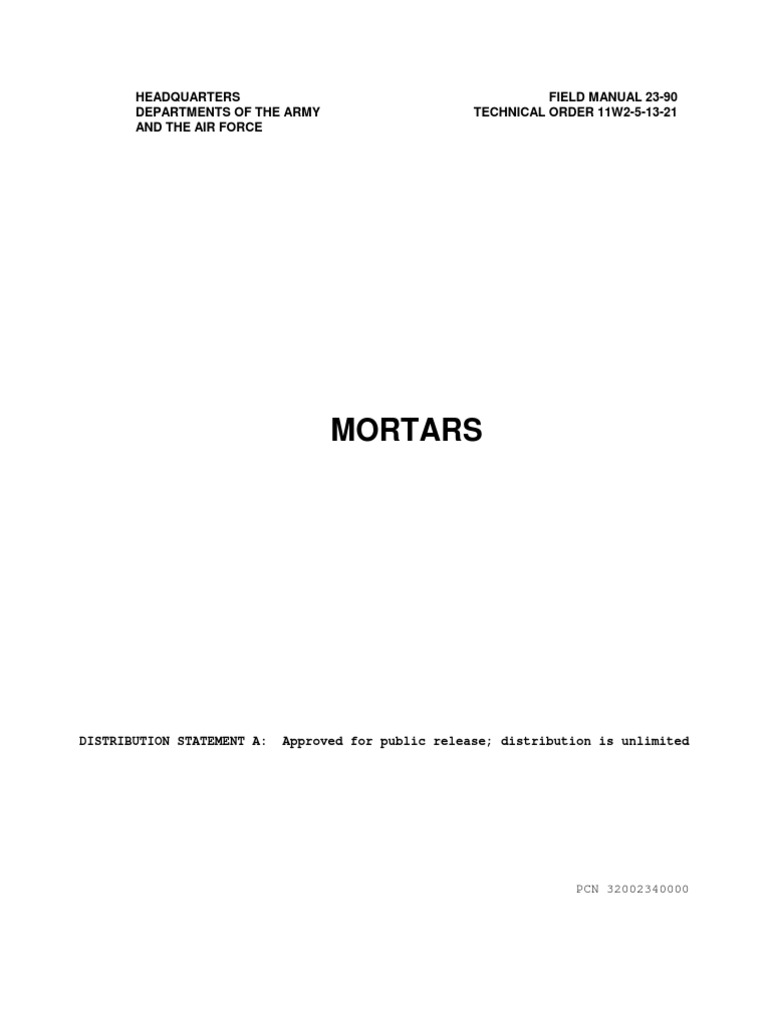 Mortars Manual | PDF | Mortar (Weapon) | Ammunition