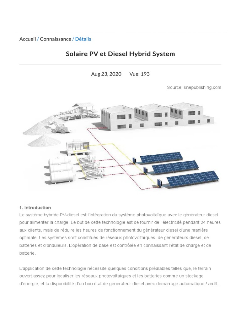 Solaire PV Et Diesel Hybrid System - Connaissances - DS New Energy | PDF