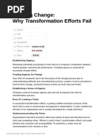 HBR - Leading Change Why Transformation Efforts Fail - KOTTER | PDF ...