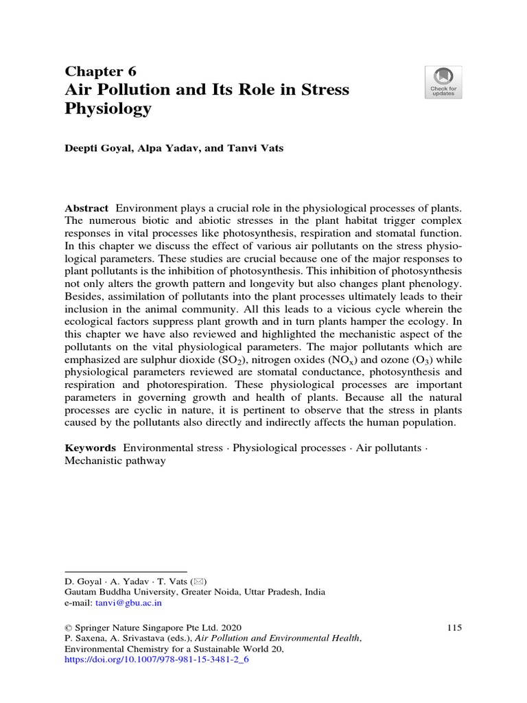 Air Pollution and Environmental Health by Pallavi Saxena, Anju ...