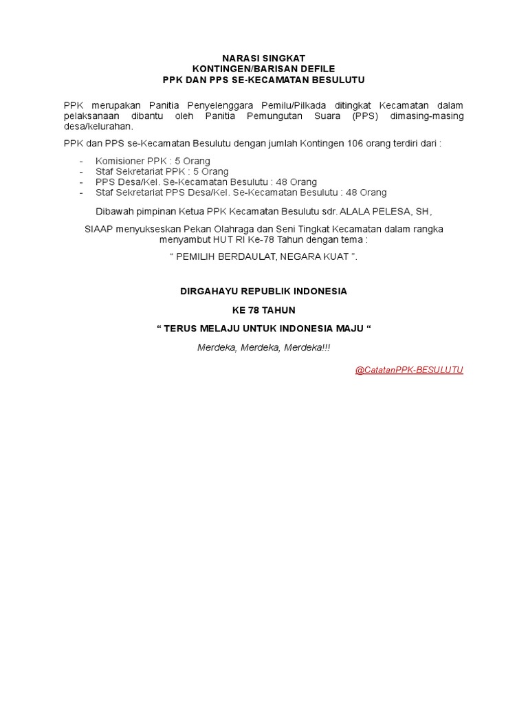 NARASI SINGKAT_DEFILE_PPK | PDF