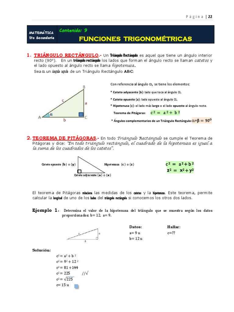 FUNCIONES Trigonometricas | PDF | Funciones trigonométricas | Triángulo